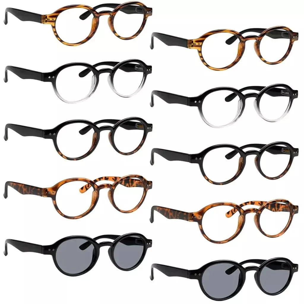 10 Pack Vintage Round Reading Glasses Retro Readers R070 — Pasteur Pharmacy