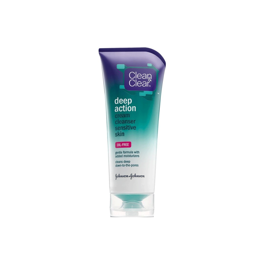 Clean & Clear Deep Action Cream Facial Cleanser For Sensitive Skin, 6 ...