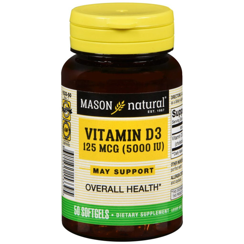 Mason Natural® Advanced Vitamin D3 – 5,000 IU (50 Softgels) — Pasteur ...