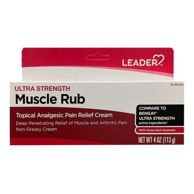 Leader Muscle Rub Ultra Strength Cream 4 Oz — Pasteur Pharmacy