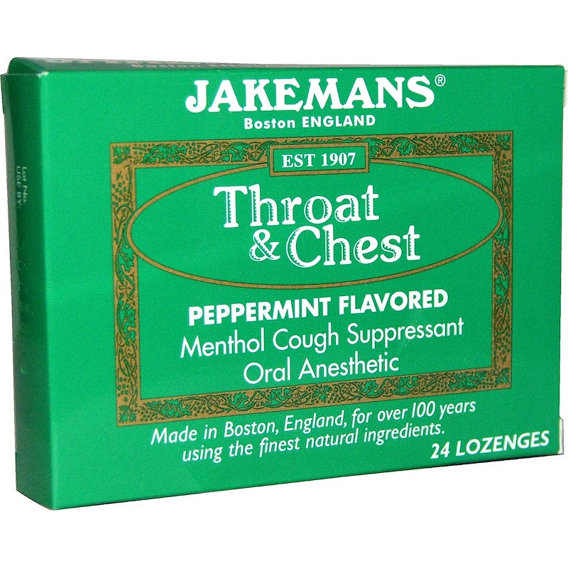Jakemans Throat & Chest Lozenges Box, 24CT, Peppermint — Pasteur Pharmacy