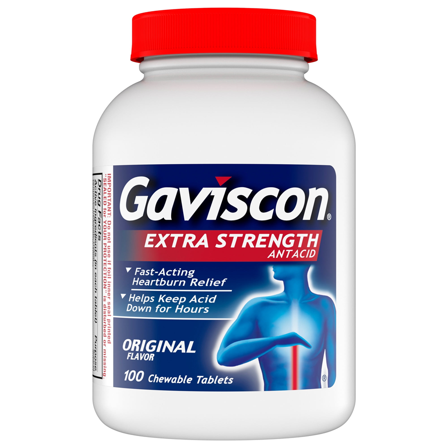 Gaviscon Antacid Extra Strength Original Flavor Chewable Tablets ...