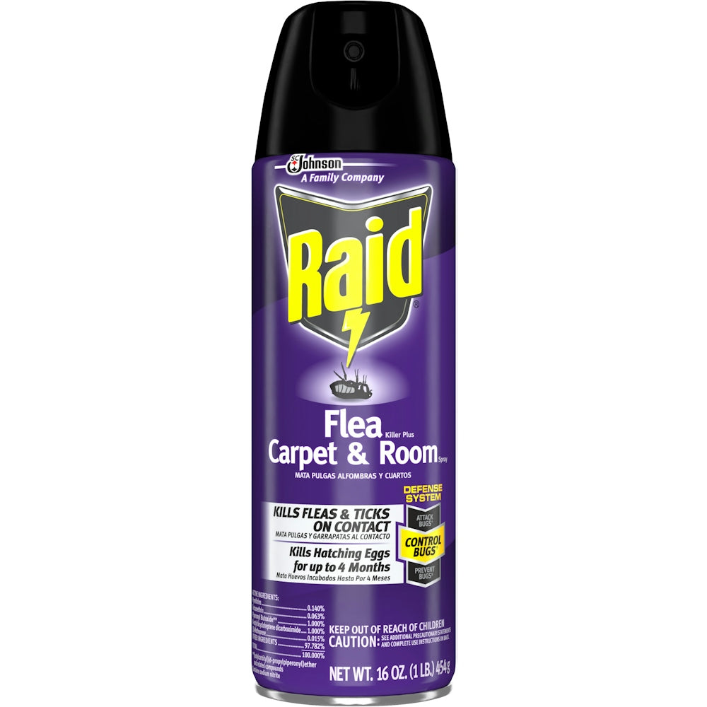 Raid Flea Killer Aerosol Plus Carpet & Room Spray, 16 Oz — Pasteur Pharmacy