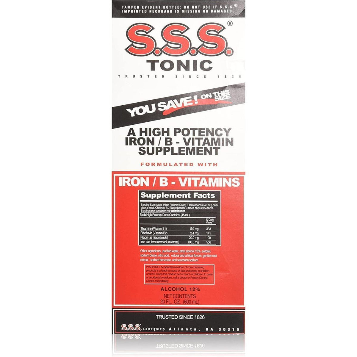 SSS Tonic Liquid Iron & Vitamin B Supplement 20 Fl. Oz — Pasteur Pharmacy