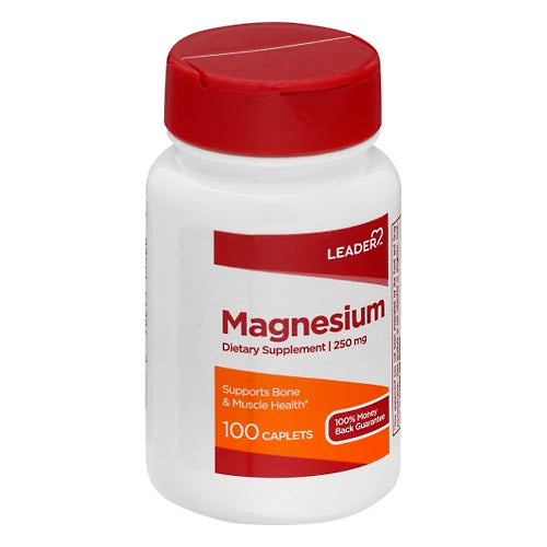 Leader Magnesium 250 Mg Caplets 100 Ct — Pasteur Pharmacy