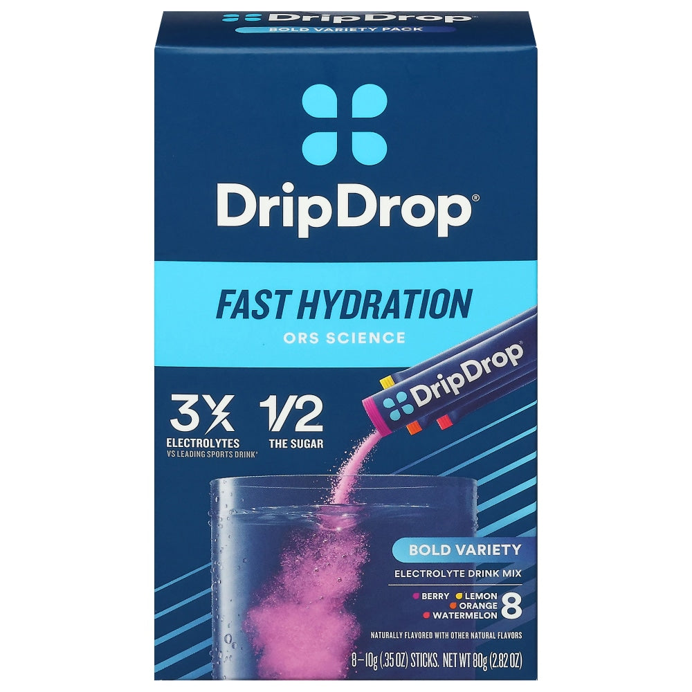 Drip Drop Dehydration Relief Bold Variety Powder 8Ct — Pasteur Pharmacy