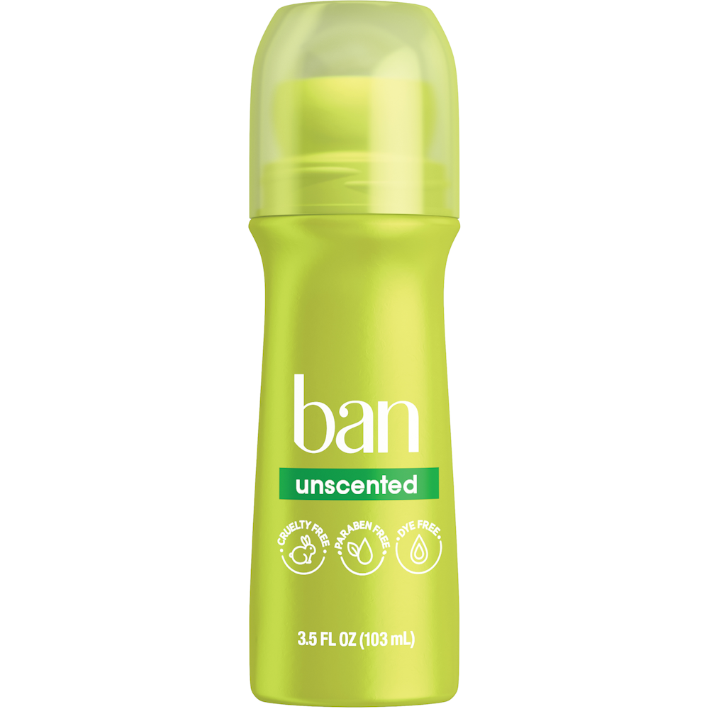 Ban Antiperspirant Deodorant, Invisible Roll On, Unscented 3.5 Fl Oz ...