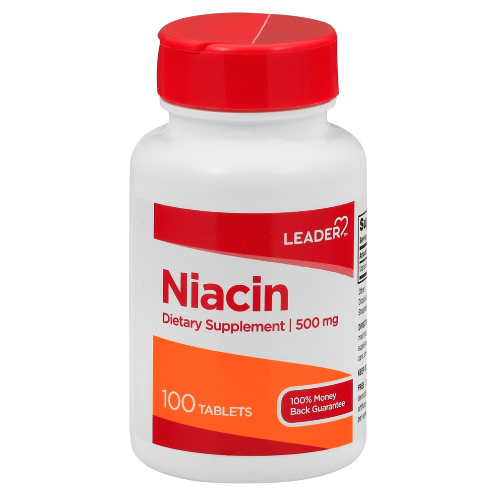 Leader Niacin 500 Mg Tablets 100Ct — Pasteur Pharmacy