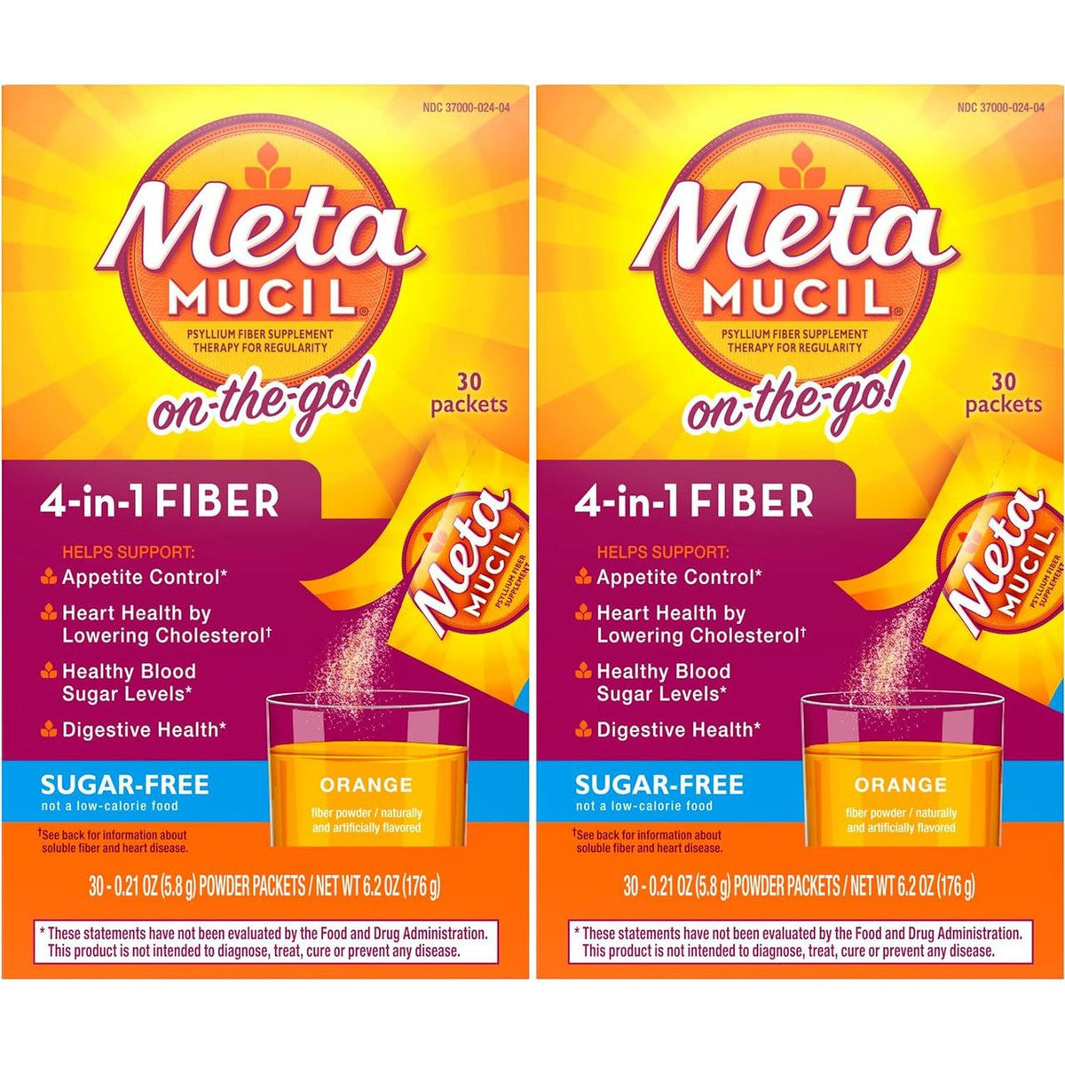 Metamucil Psyllium Fiber Supplement, 4 In 1 Fiber, Powder Packets, Ora ...