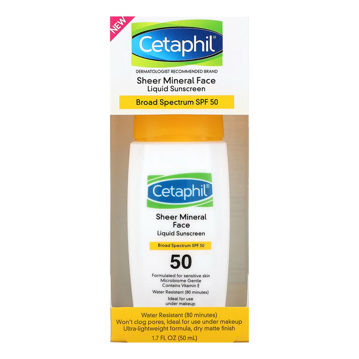 Cetaphil Sheer Mineral Liquid Face Sunscreen SPF 50 - 1.7 Fl Oz ...