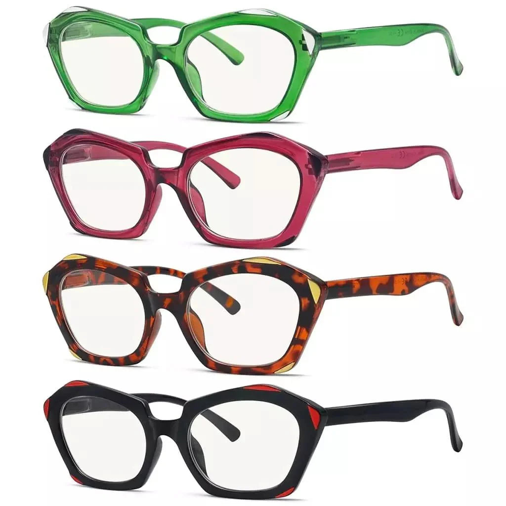 4 Pack Hexagon Progressive Multifocal Reading Glasses M2129 — Pasteur ...