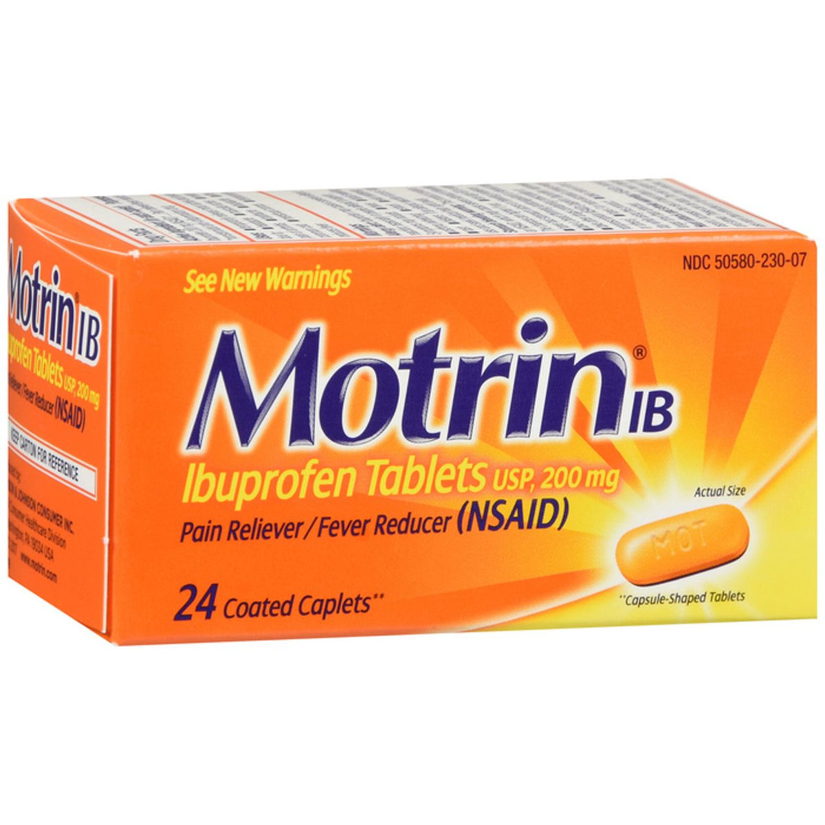 Motrin IB, Ibuprofen 200mg Tablets For Pain & Fever Relief — Pasteur ...