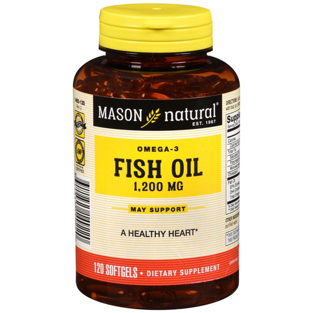 Mason Natural Omega 3 Fish Oil 1200 Mg, 120 Softgels — Pasteur Pharmacy
