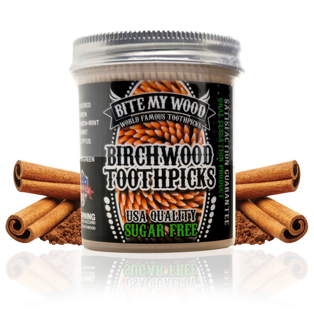 450 Qty BiteMyWood Flavored Birchwood Toothpicks in Plastic Jars ...