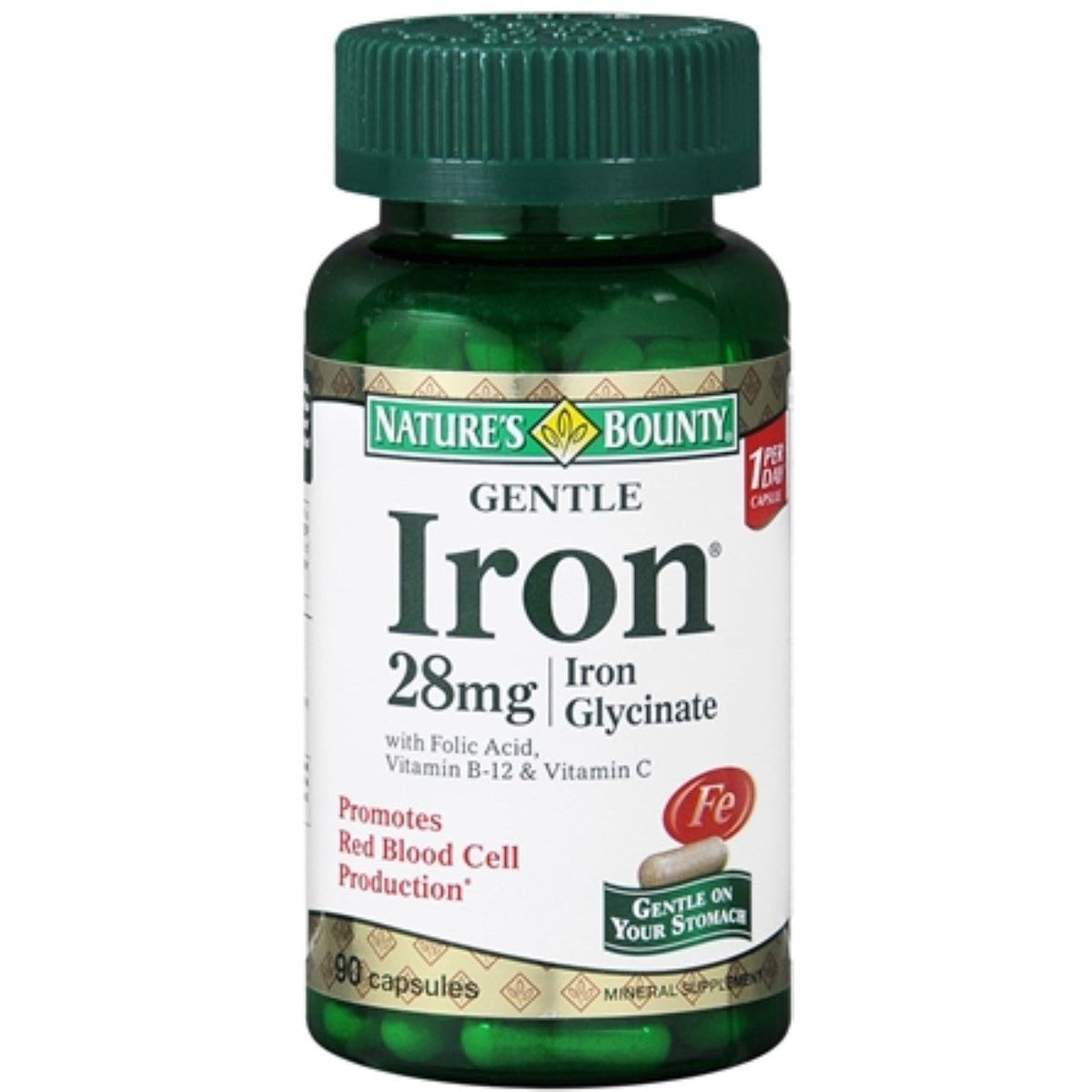 Nature's Bounty Gentle Iron 28 Mg - 90 Capsules — Pasteur Pharmacy