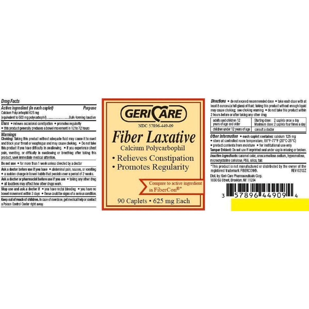 Geri-Care Fiber Laxative 90 Caplets Per Bottle — Pasteur Pharmacy