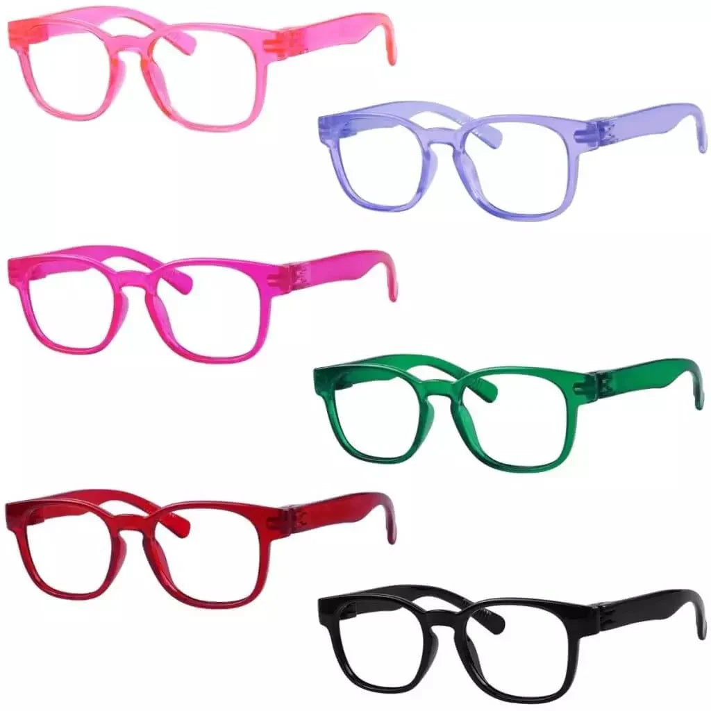 6 Pack Square Screwless Metalless Reading Glasses NR144 — Pasteur Pharmacy