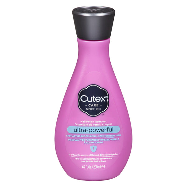 Cutex Ultra-Powerful Nail Polish Remover, 6.7 oz – For Gel, Glitter, a ...