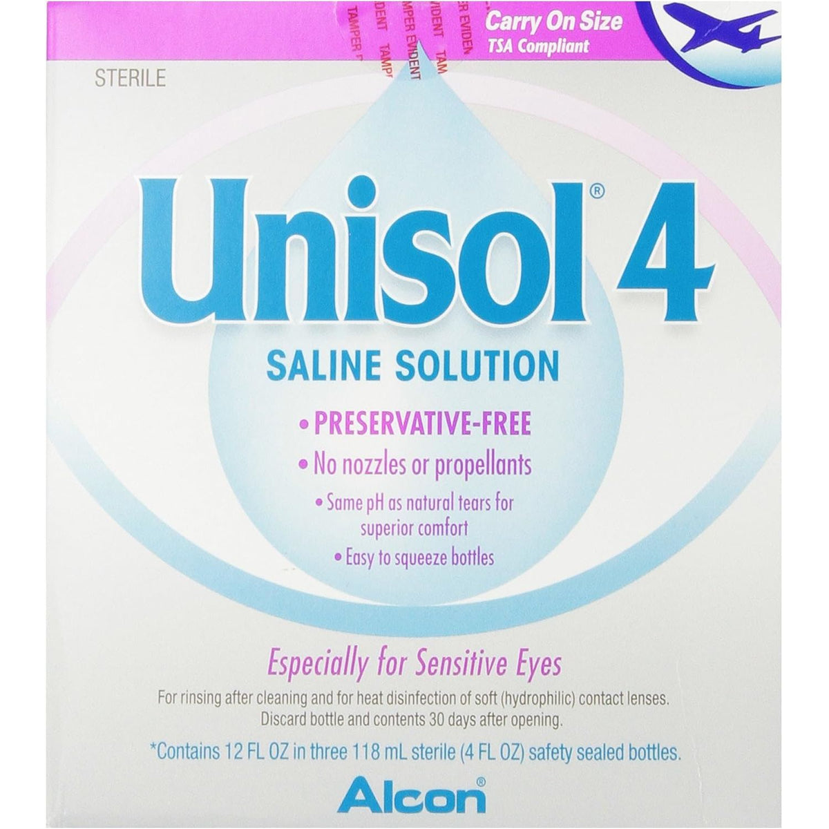 Unisol 4 Preservative Free Saline Solution, 12 oz — Pasteur Pharmacy