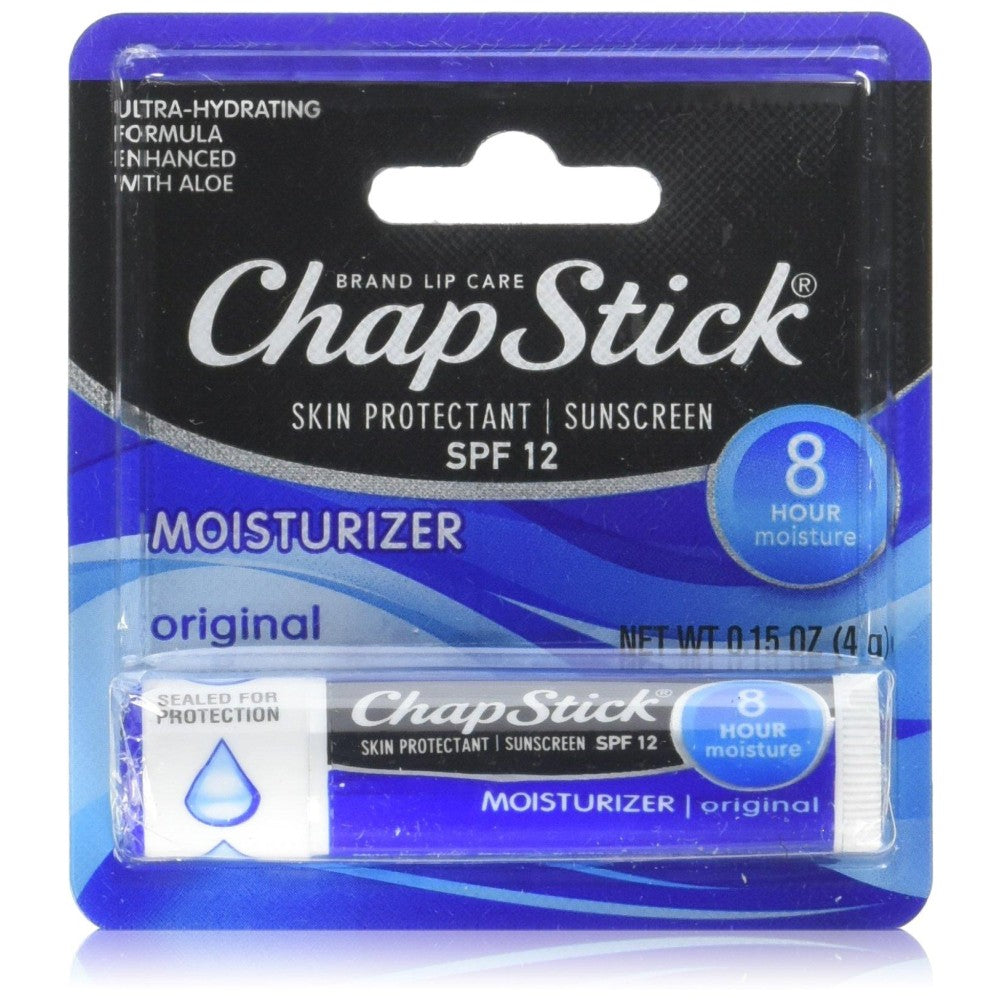 ChapStick Skin Protection Sunscreen SPF 12 Lip Moisturizer, Original ...