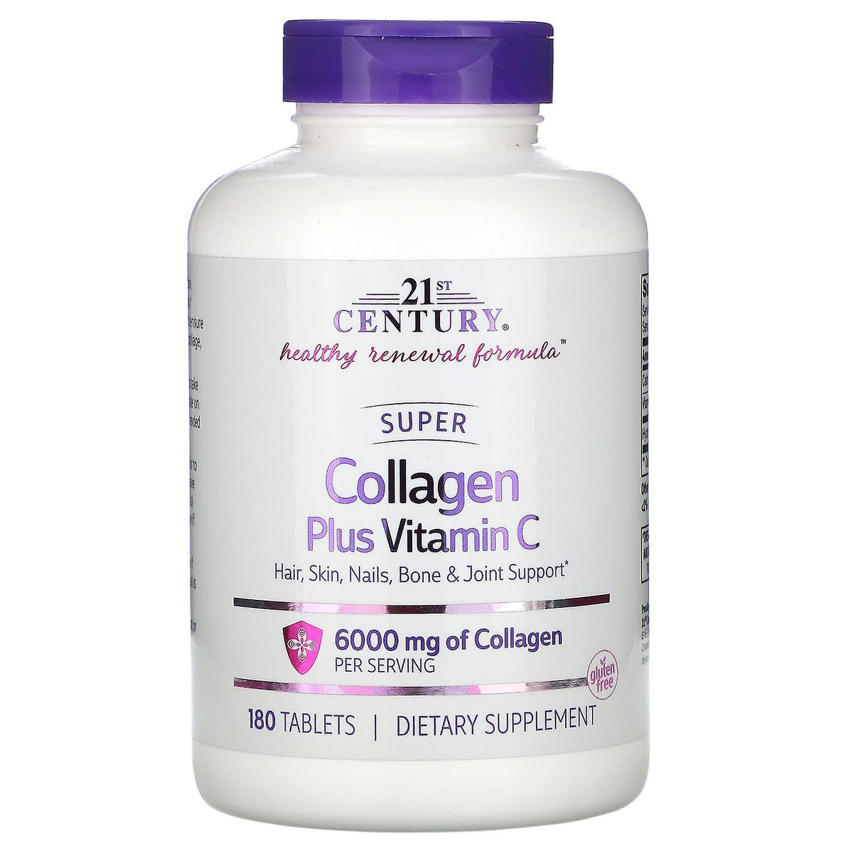 21st Century Super Collagen Plus Vitamin C, 1,000 Mg, 180 Tablets ...