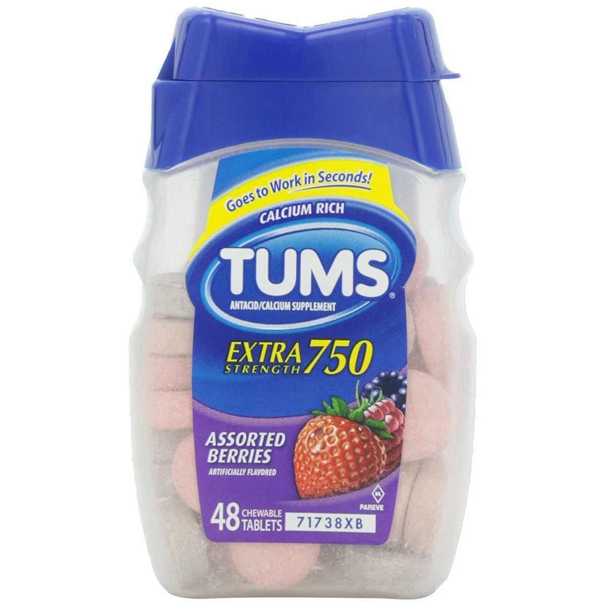 Tums Chewable Antacid Tablets For Extra Strength Heartburn Relief, Ass ...