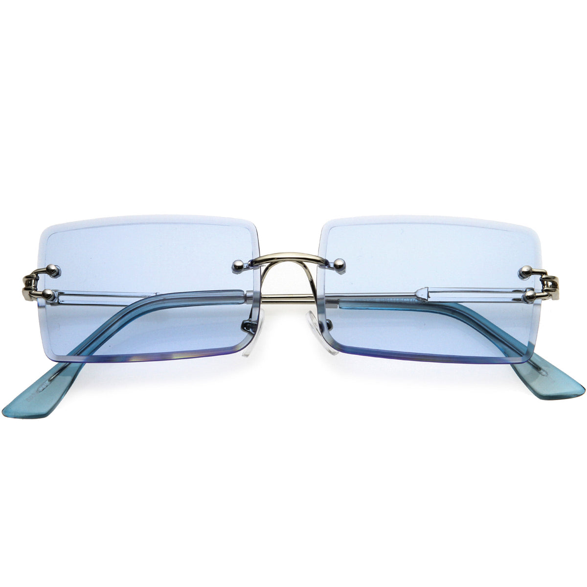 Luxe Color Tinted Bevelled Lens Metal Rectangle Sunglasses D224 ...