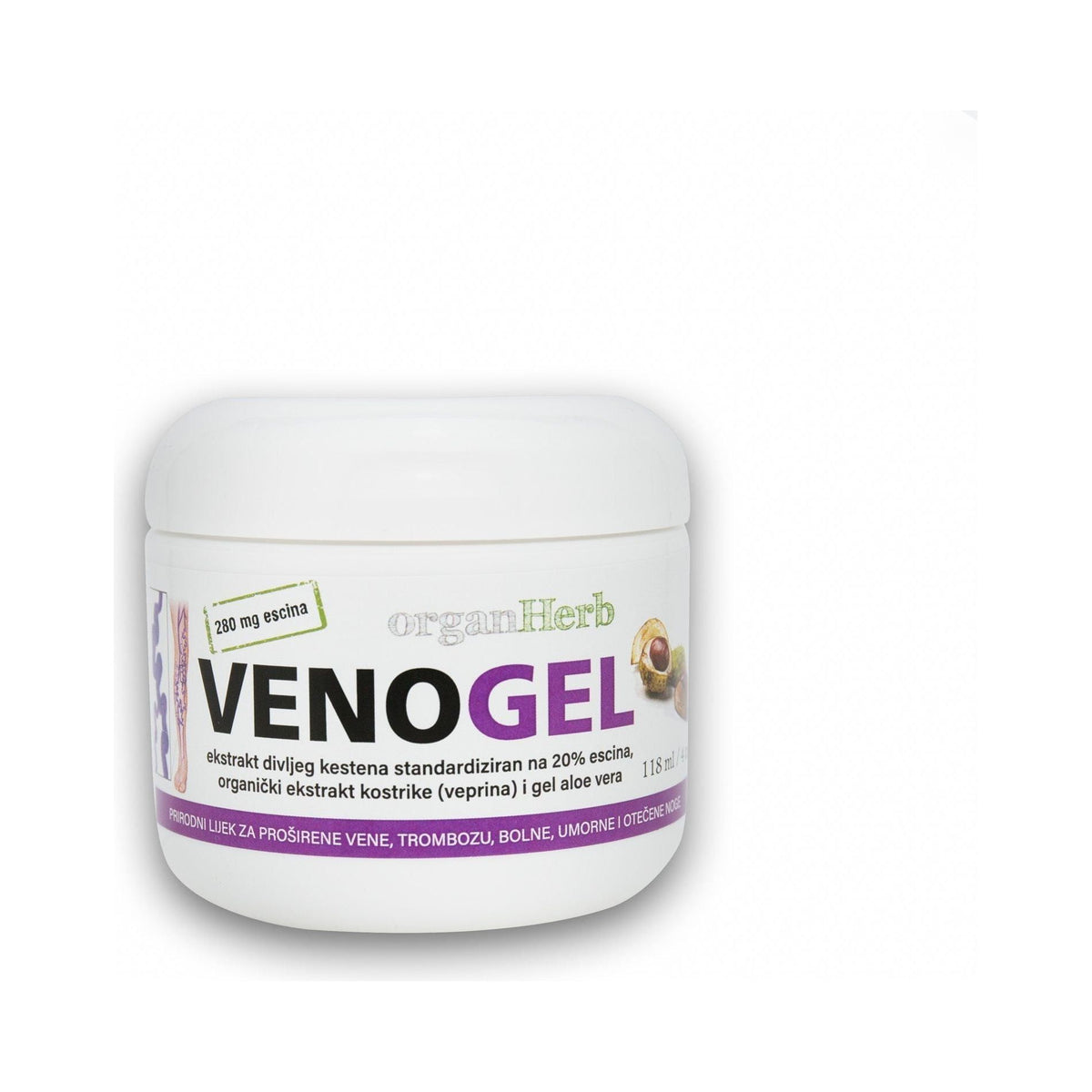 OrganHerb VenoGel 4 oz - Horse Chestnut Gel for Vein Health and Circul ...