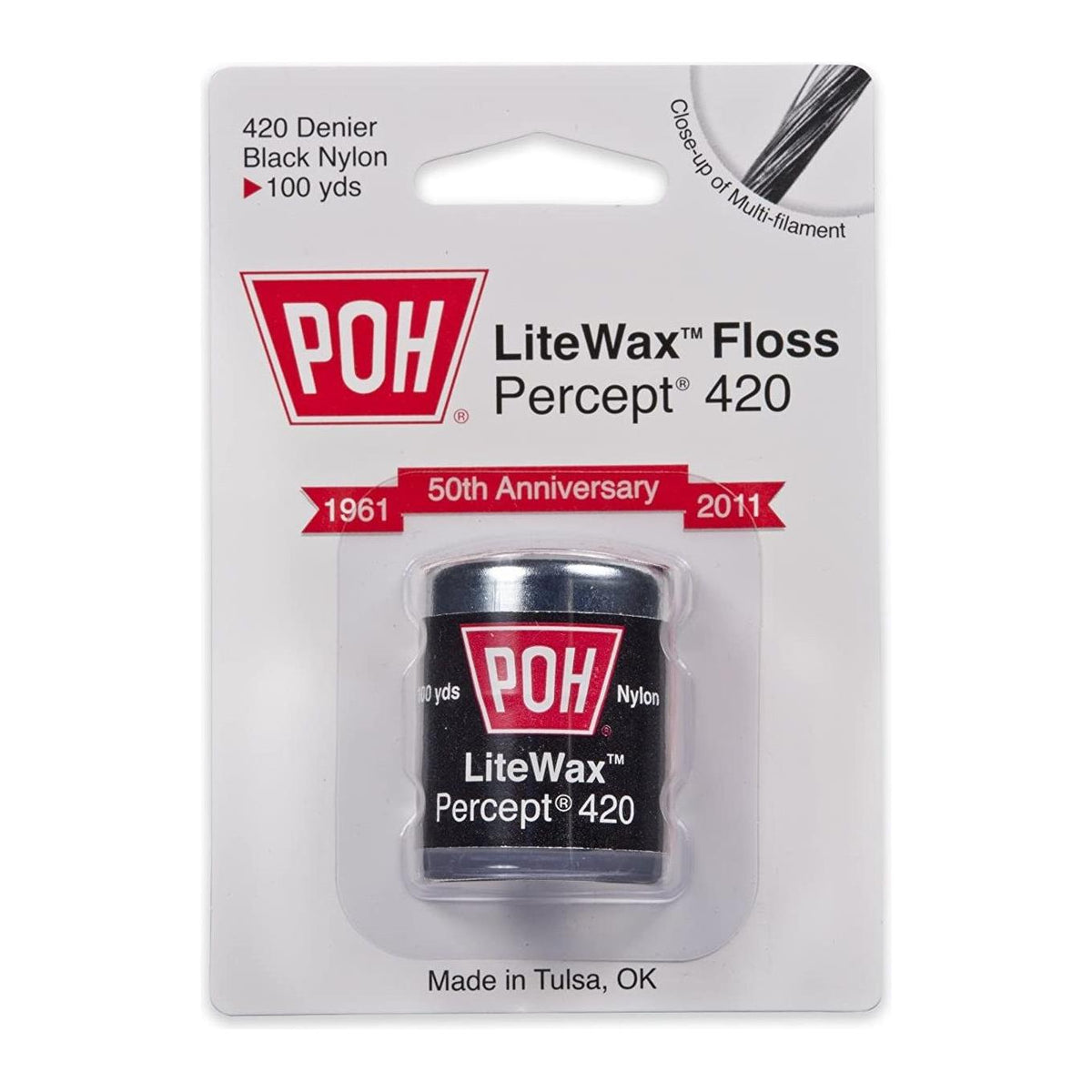 POH Dental Floss Percept 420 Black LiteWax 100 Yard — Pasteur Pharmacy