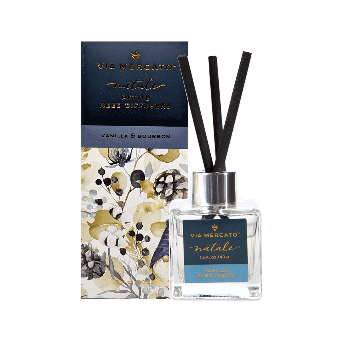 Via Mercato Natale Vanilla & Bourbon Petite Reed Diffuser 1.3oz ...